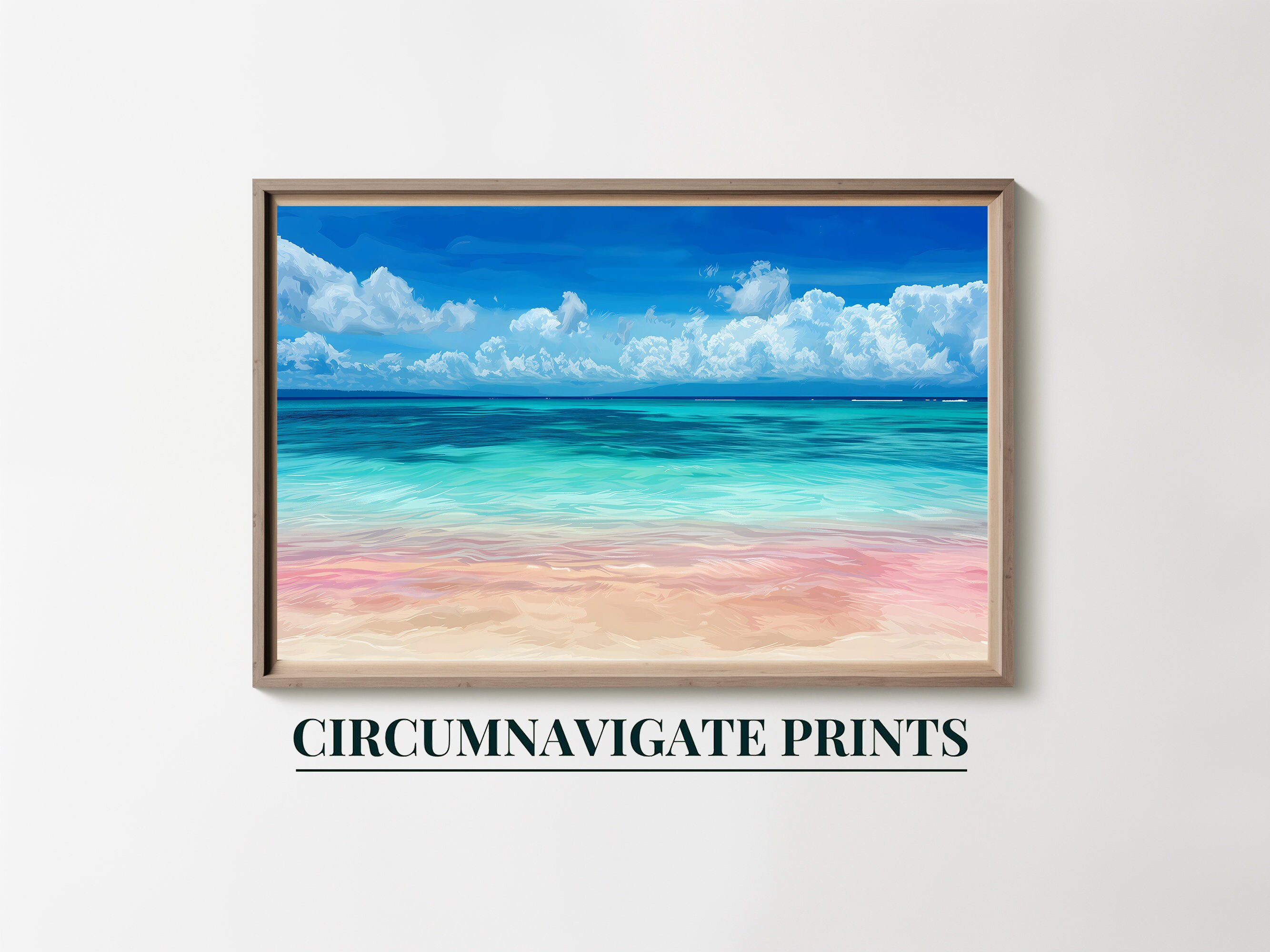 Tropical Beach Digital Wallpaper, Ocean Scene Background, Sandy Shores ...