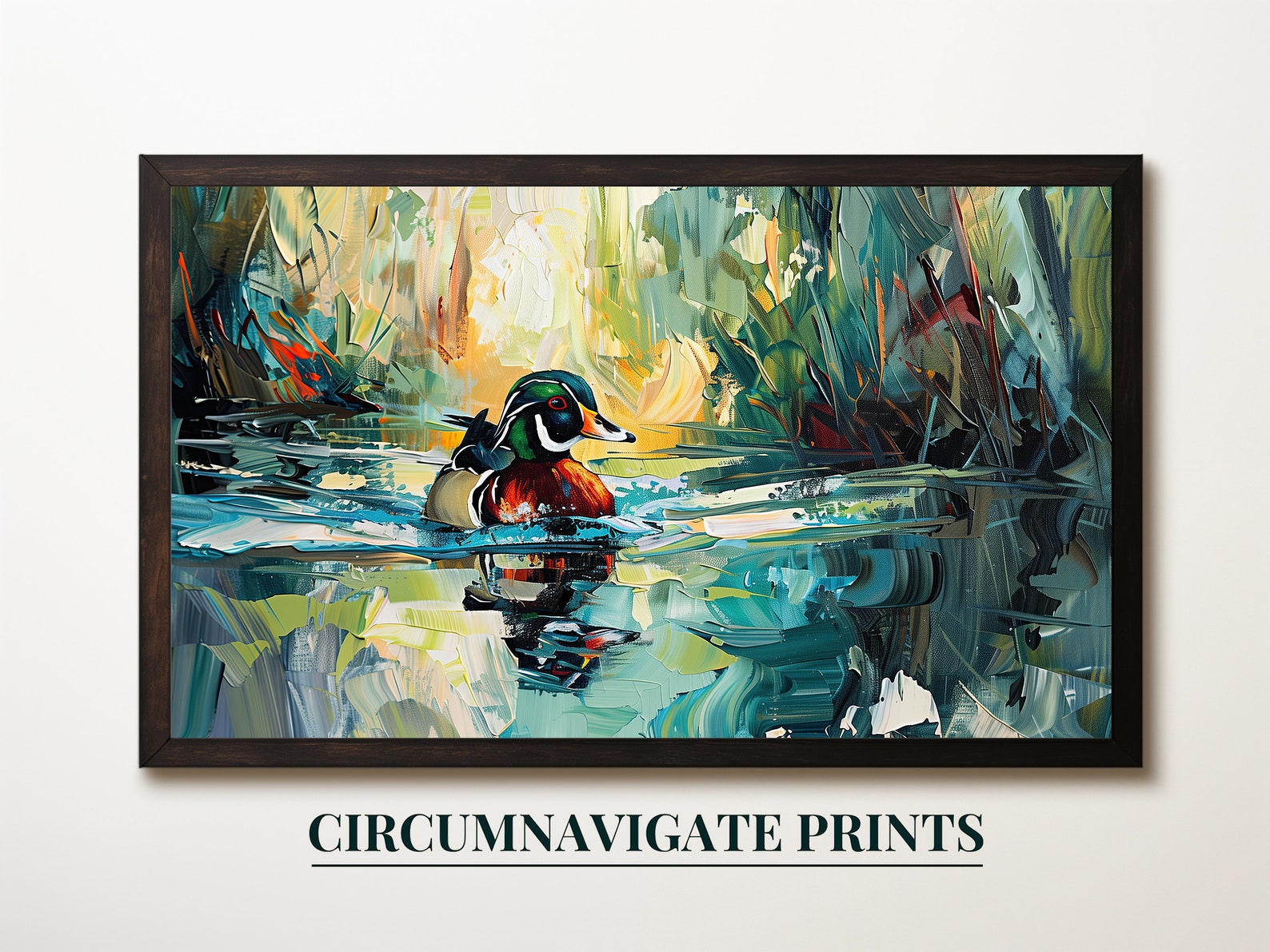 Abstract Colorful Duck Acrylic Painting, Modern Wall Art Decor, Vibrant ...