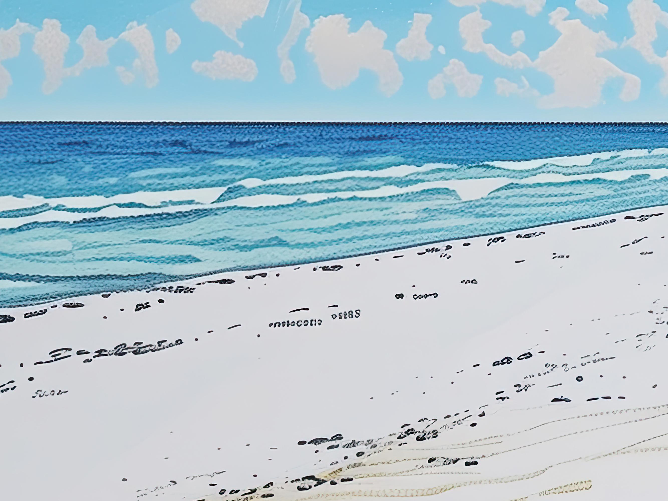Digital Beach Art Print, Coastal Wall Decor, Ocean Shoreline ...