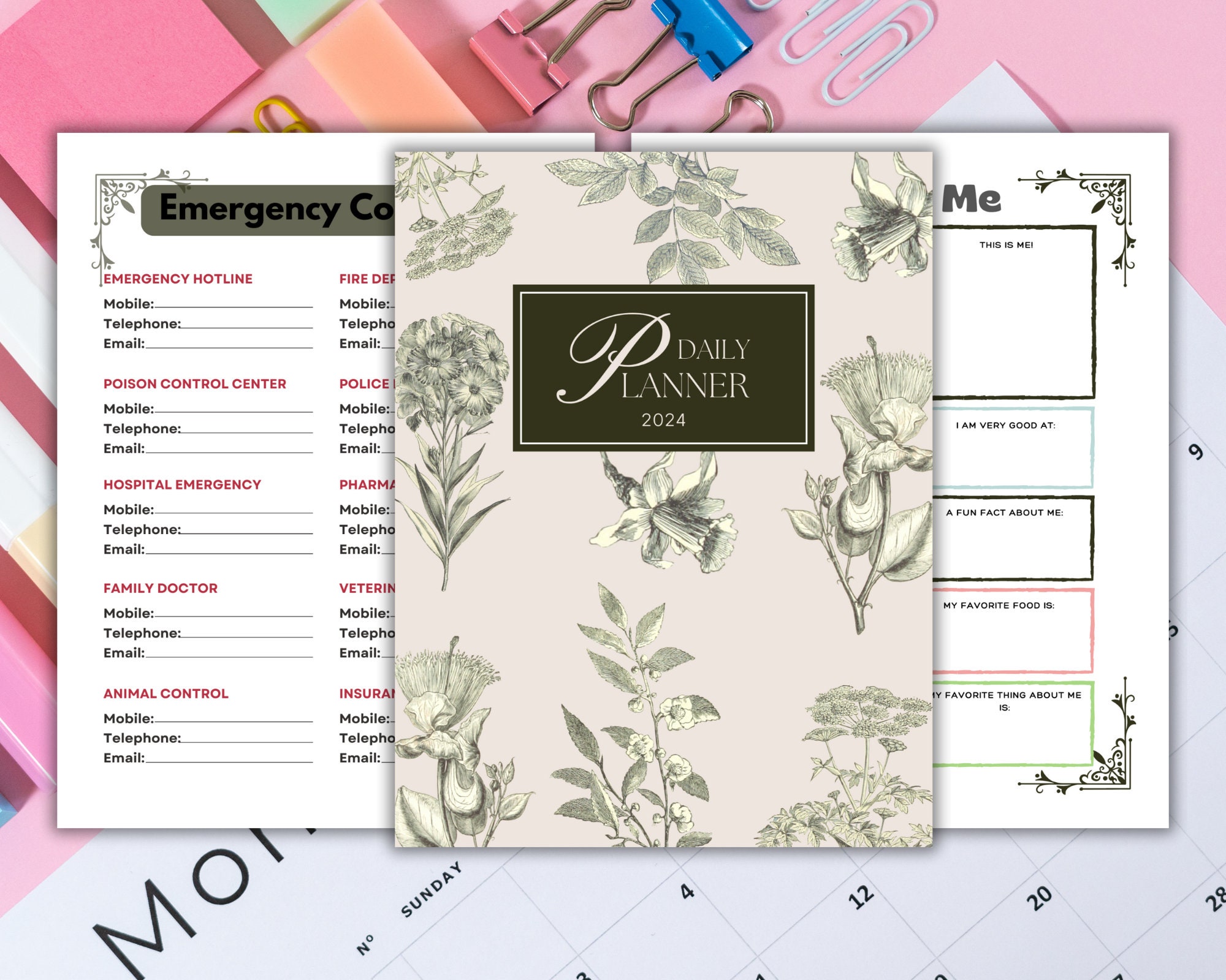 PRINTABLE MONTH PLANNER Printable Yearly Planner Monthly Organiser ...