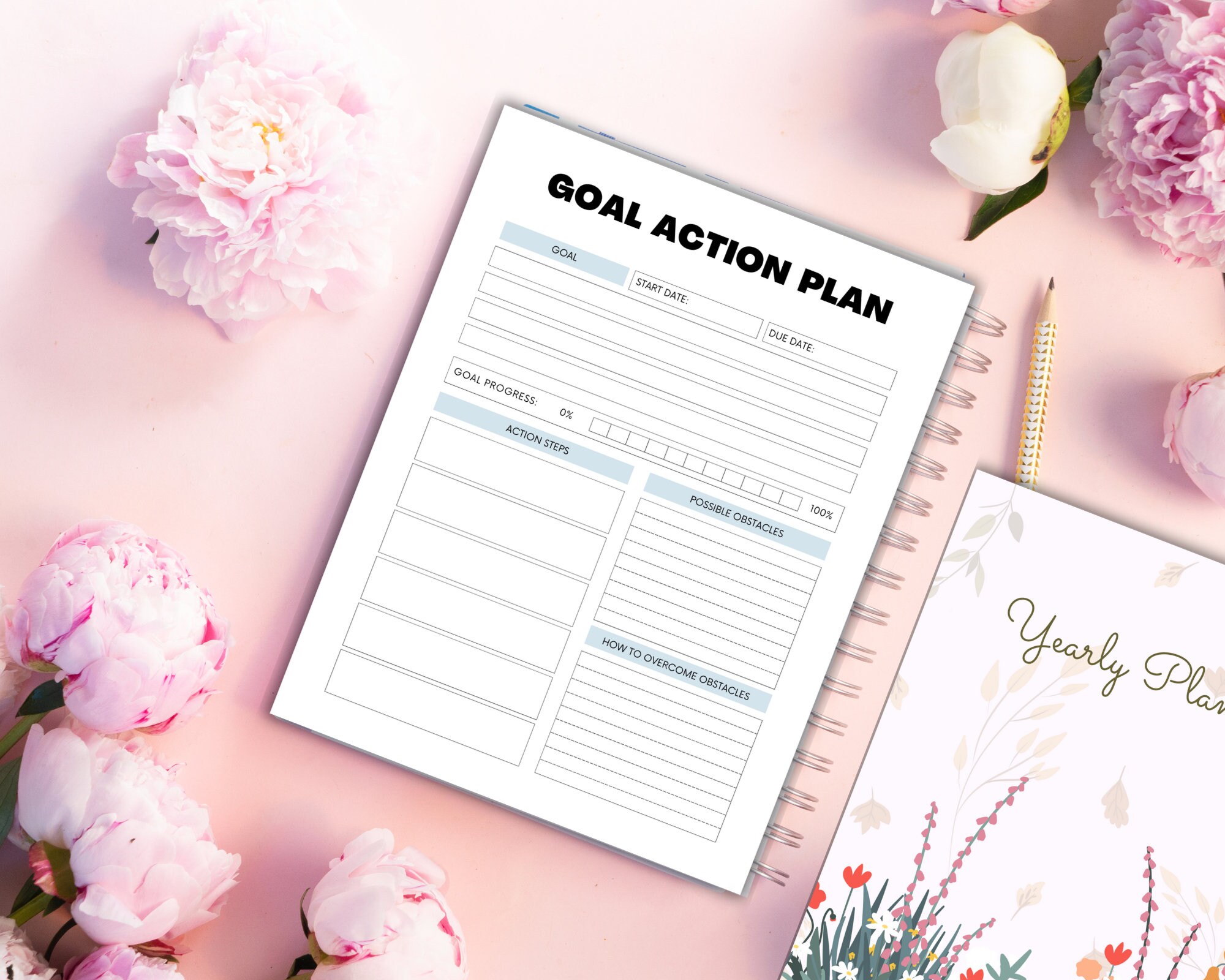 YEARLY at GLANCE PLANNER Printable Yearly Planner Year Overview Tracker ...