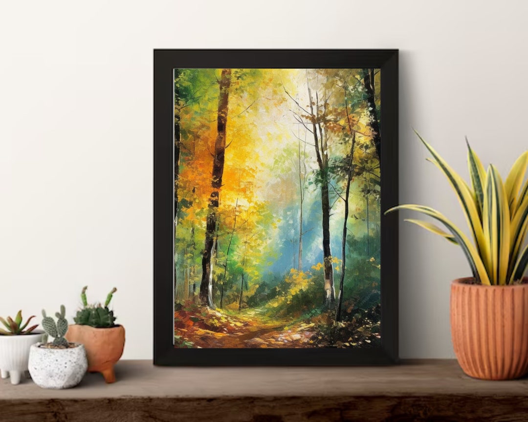 TREE PATH WALL Art for Nature Lovers Captivating Tree Path Painting for ...