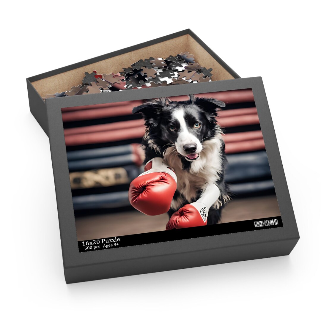 Border Collie Boxer Puzzle 500 Pieces - Etsy