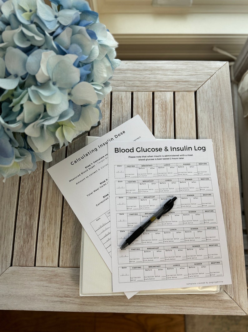 Doctor-designed Printable Blood Glucose Log and Insulin Administration ...