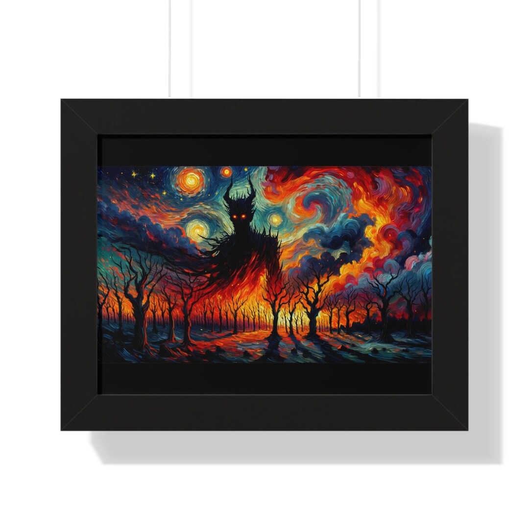 Hellish Night Framed Horizontal Poster - Etsy