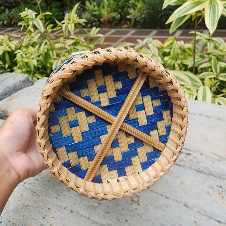 Handwoven Bamboo Tumbler Holder: Thai Elephant Design, Eco-friendly - Etsy