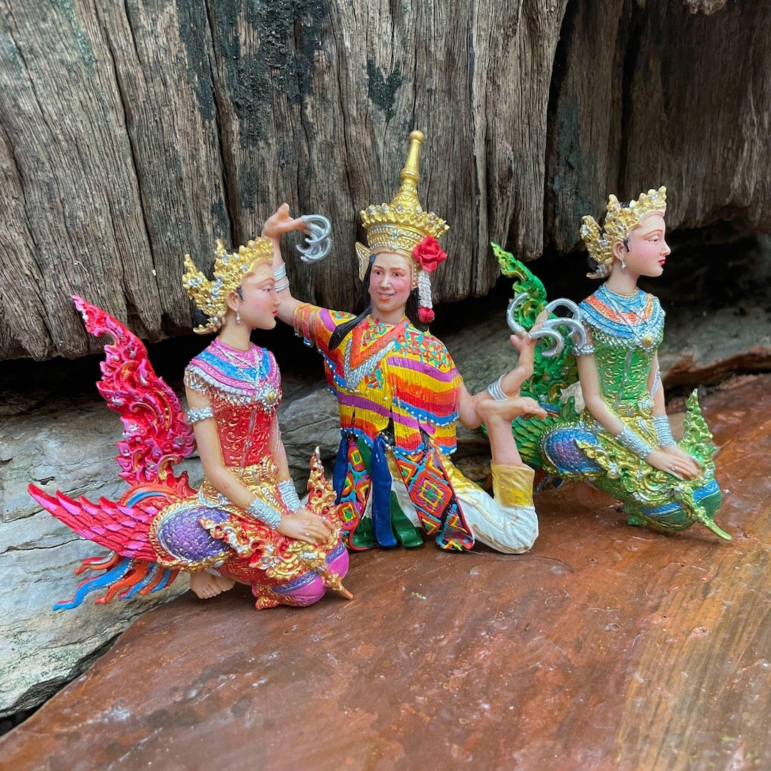 Thai Dance Fridge Magnet Set: Kinnaree & Manorah Figurines - Etsy