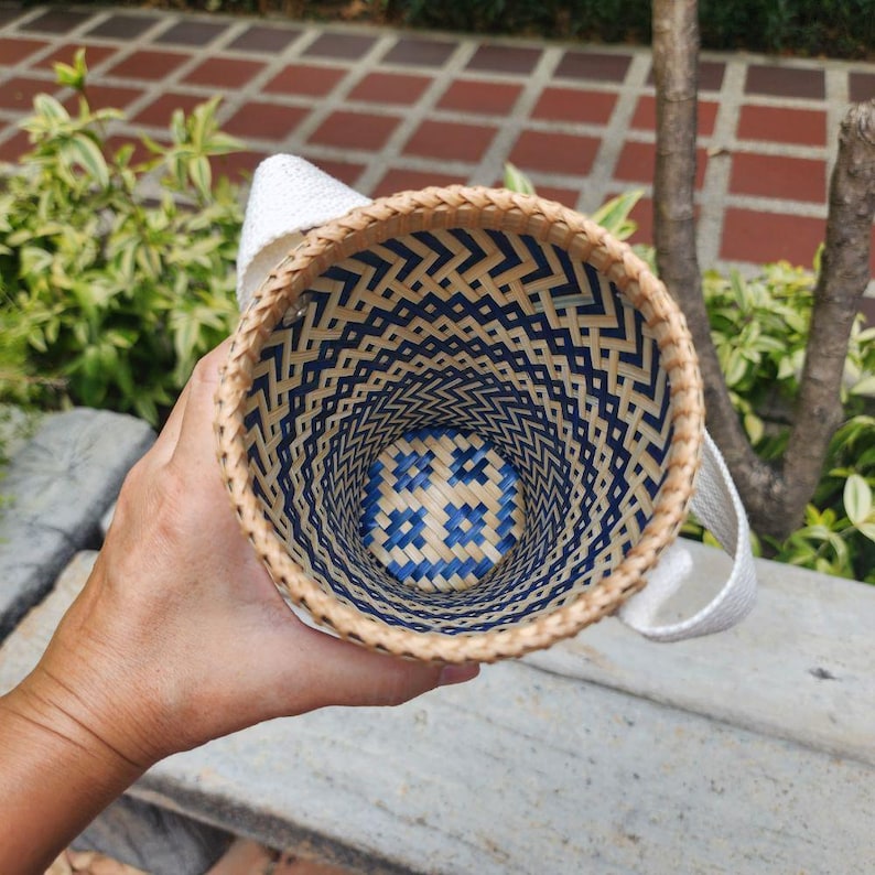 Handwoven Bamboo Tumbler Holder: Thai Elephant Design, Eco-friendly - Etsy