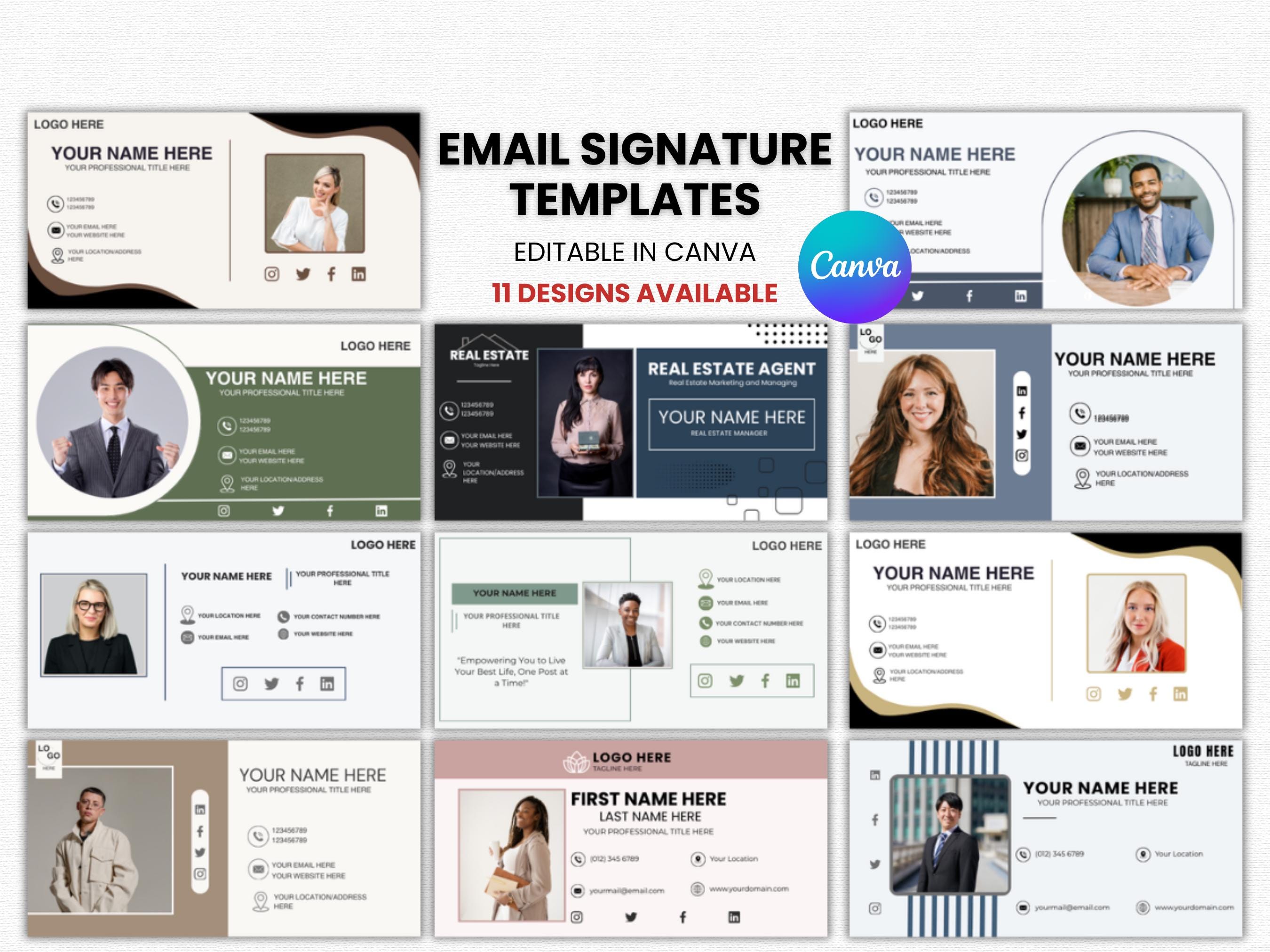 Editable Email Signature Template: Professional Canva Design (digital ...