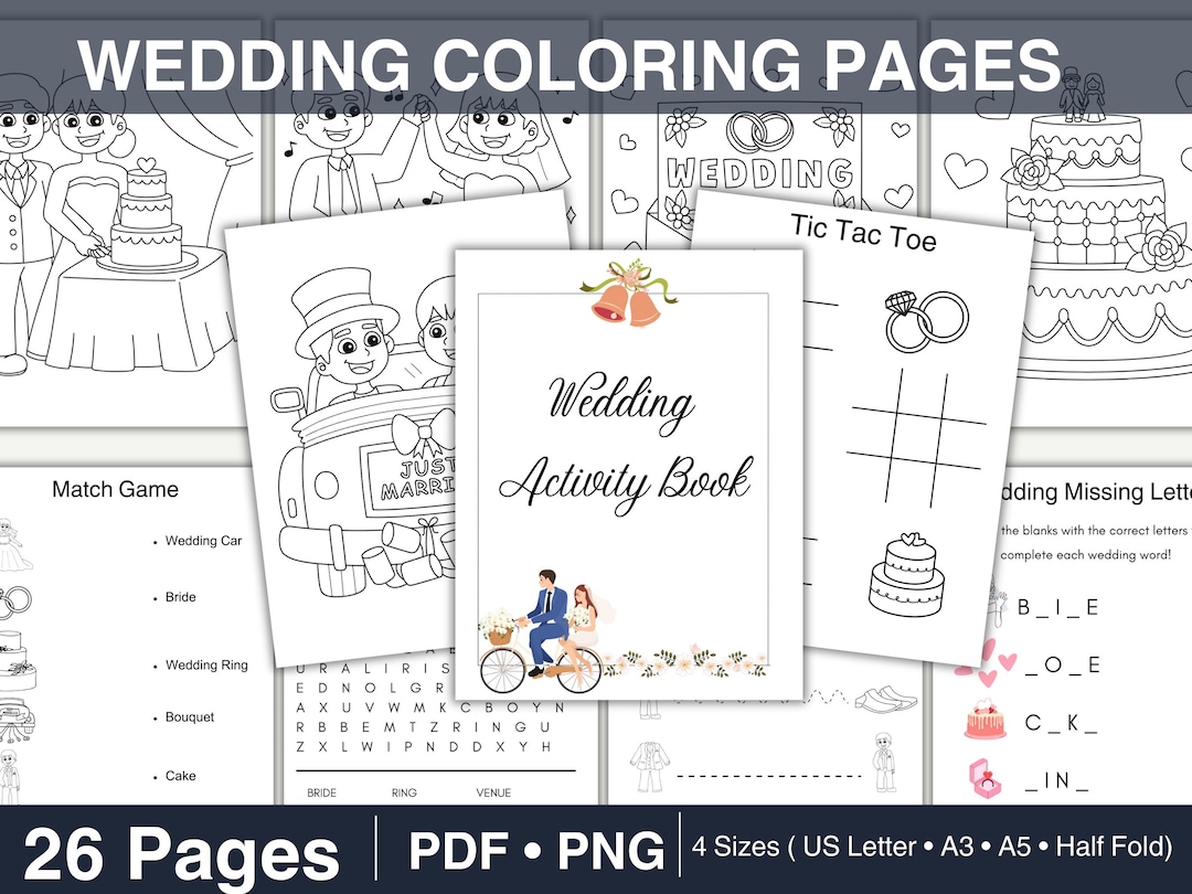Wedding Coloring Book Kids Wedding Activity Book Wedding Favors ...