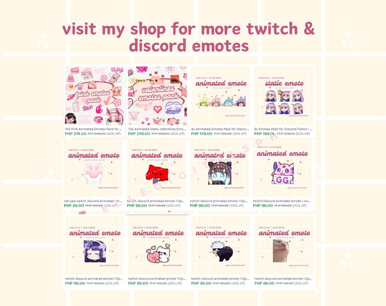 4x Animated Emotes Pack for Discord/twitch | Instant Download | Kawaii ...