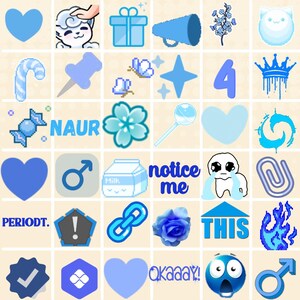 Blue Emotes Pack for Discord and Twitch | Instant Download | Cute ...