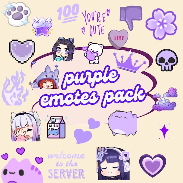 Purple Twitch Animated Emotes - Etsy