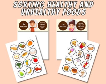 Healthy and Unhealthy Food Sorting Activity Printable - Etsy