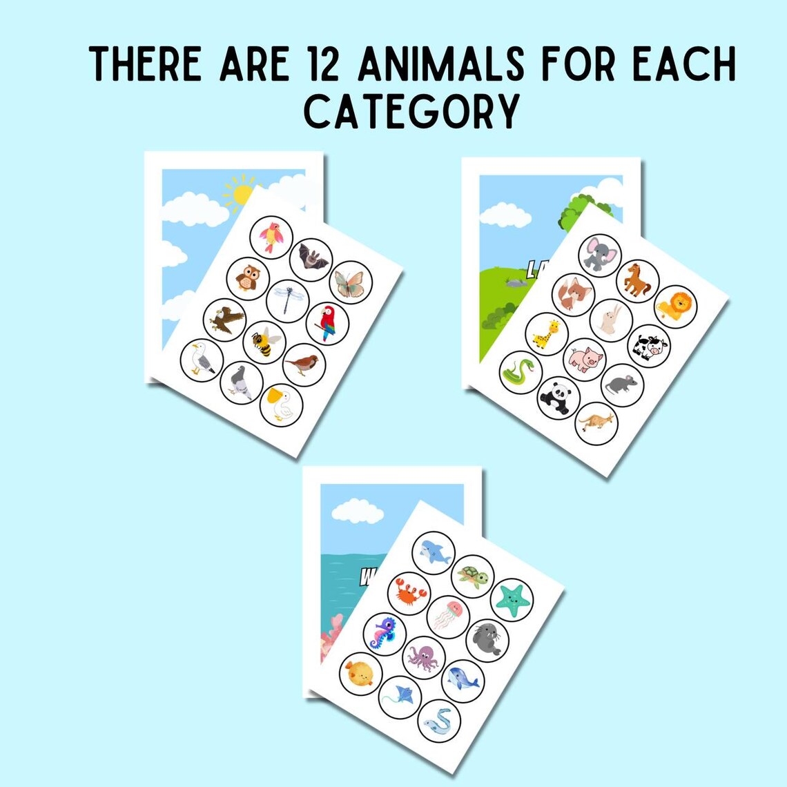 Printable Sorting Air, Land, and Water Animals, Sorting Activity ...