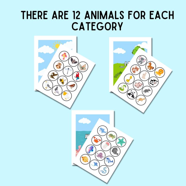 Printable Sorting Air, Land, and Water Animals, Sorting Activity ...