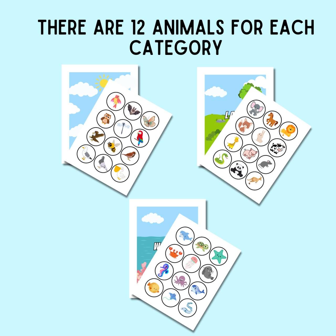 Printable Sorting Air, Land, and Water Animals, Sorting Activity ...