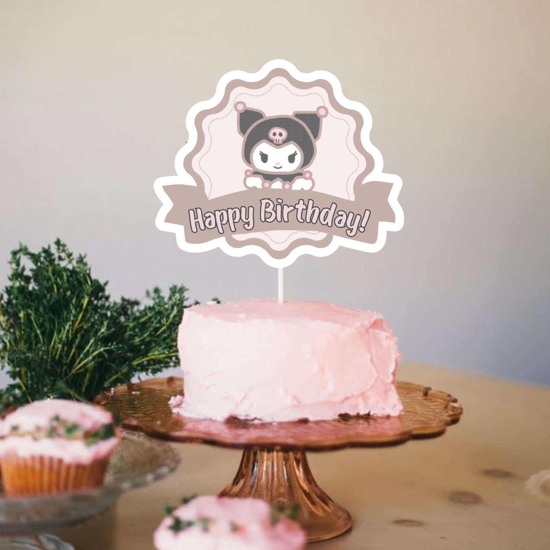 Printable Kawaii Character Birthday Cake Topper, Kitty and Friends ...
