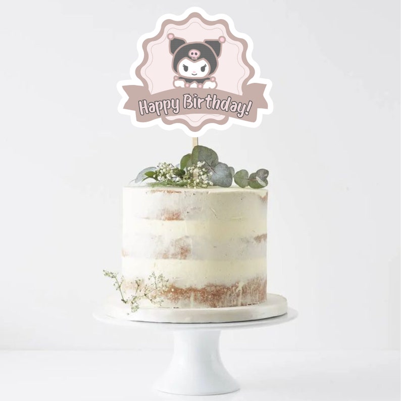 Printable Kawaii Character Birthday Cake Topper, Kitty and Friends ...