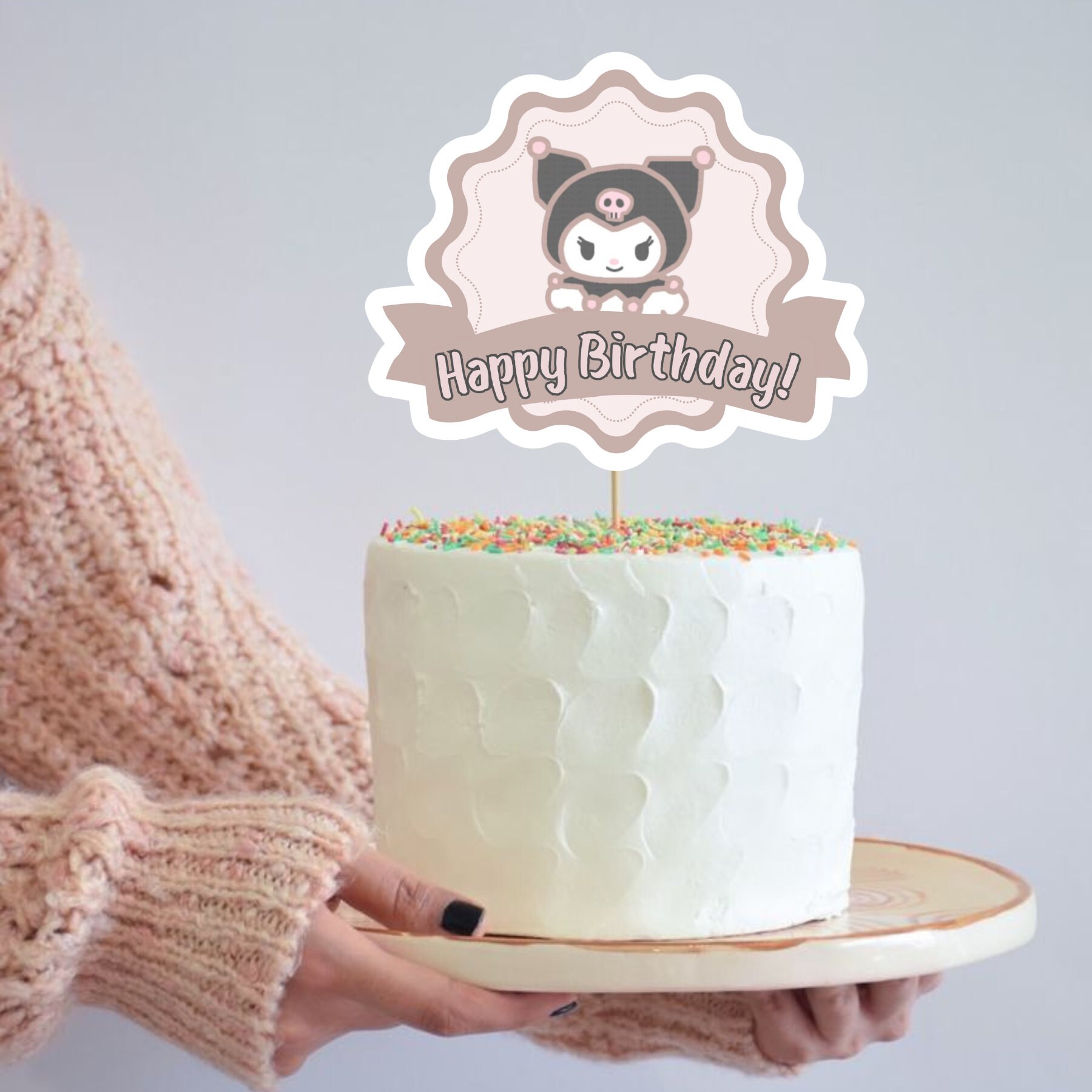 Printable Kawaii Character Birthday Cake Topper, Kitty and Friends ...