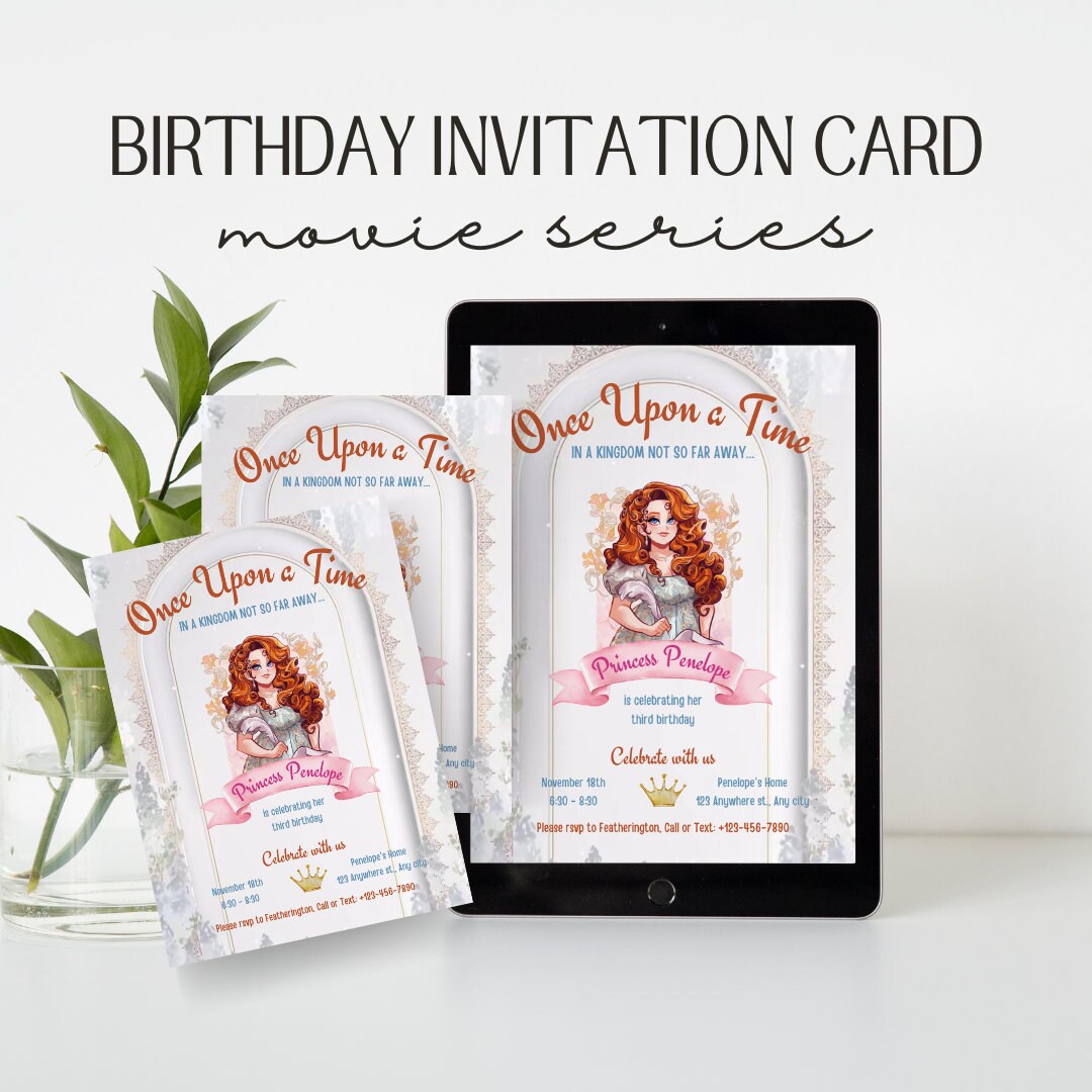 Editable Bridger-ton Theme Birthday Invitation Card, Garden Party Theme ...
