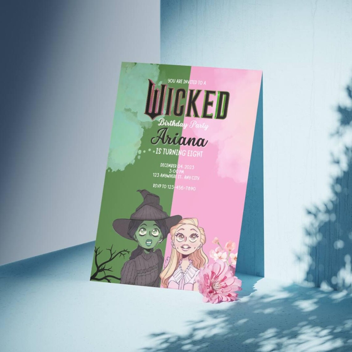 Editable Wicked Birthday Invitation Card, Wicked Invite, Wicked Movie ...
