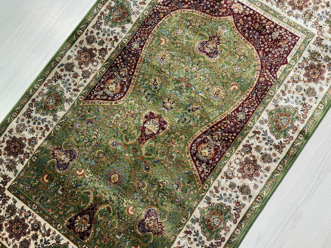 Changing Colored Prayer Mat, Luxury Prayer Mat, Sajjada Rug,3x4 Green ...