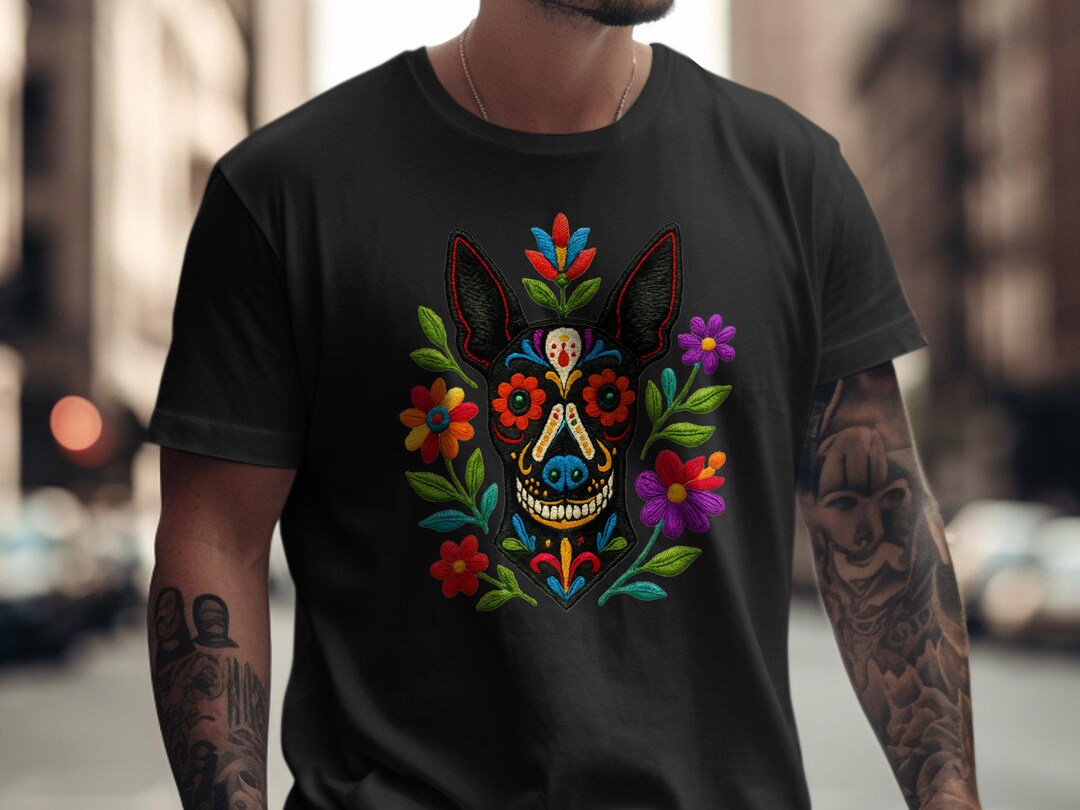 Xoloitzcuintli Sugar Skull Shirt - Día De Los Muertos - Colorful ...
