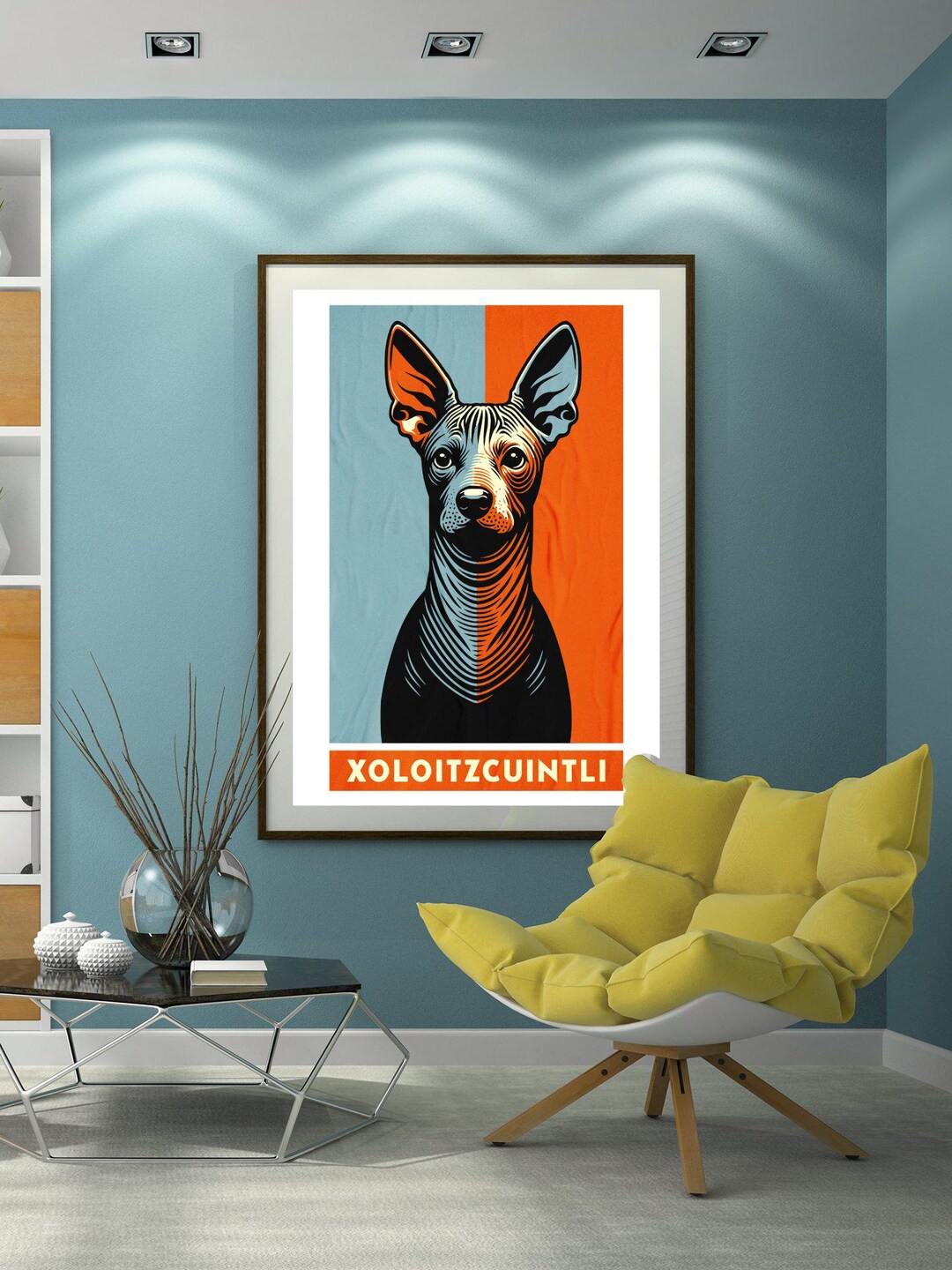 Modern Xolo Wall Art Poster - Glossy or Matte Finish - Dog Lovers Home ...