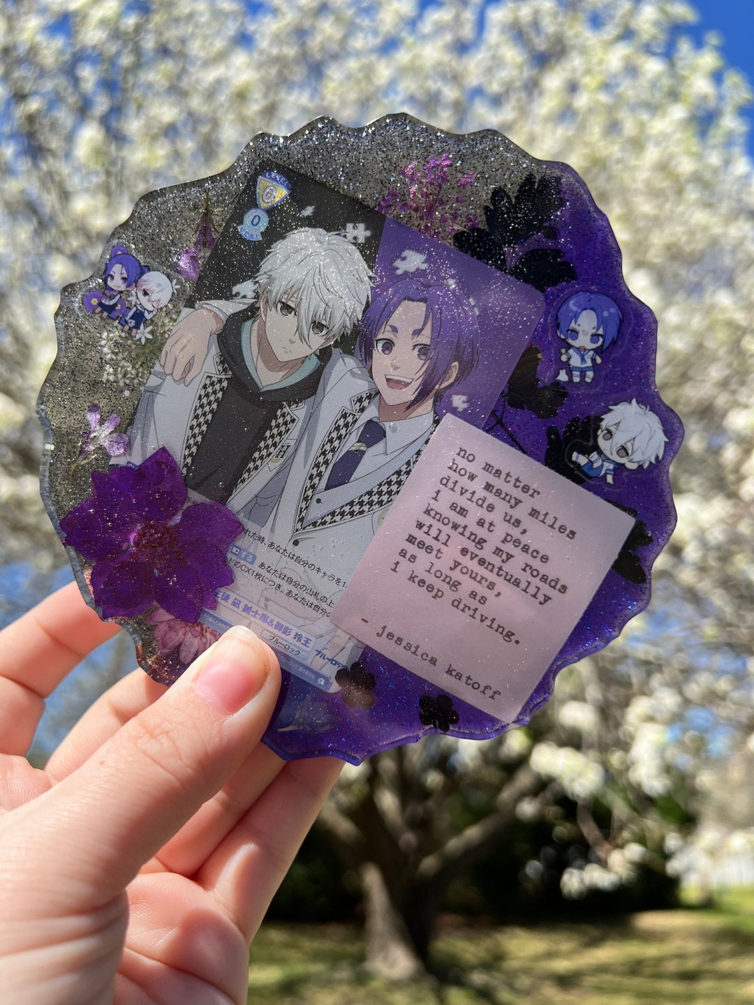 Bluelock Nagi Reo Dry Flowers Epoxy Coaster Handmade Anime - Etsy