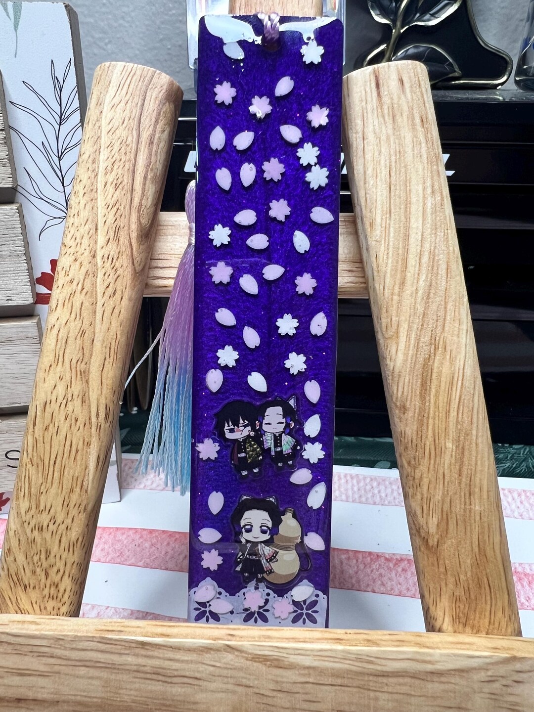 DS Giyu and Shinobu Epoxy Bookmark Handmade Anime - Etsy