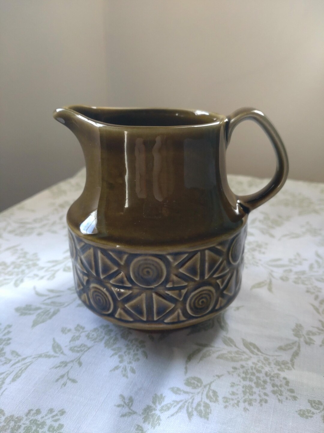 Vintage Beswick 1960s Jug Olive Green 'zorba' Design Ceramic Retro Home ...
