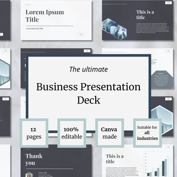 Canva Business Plan Presentation Template - Etsy