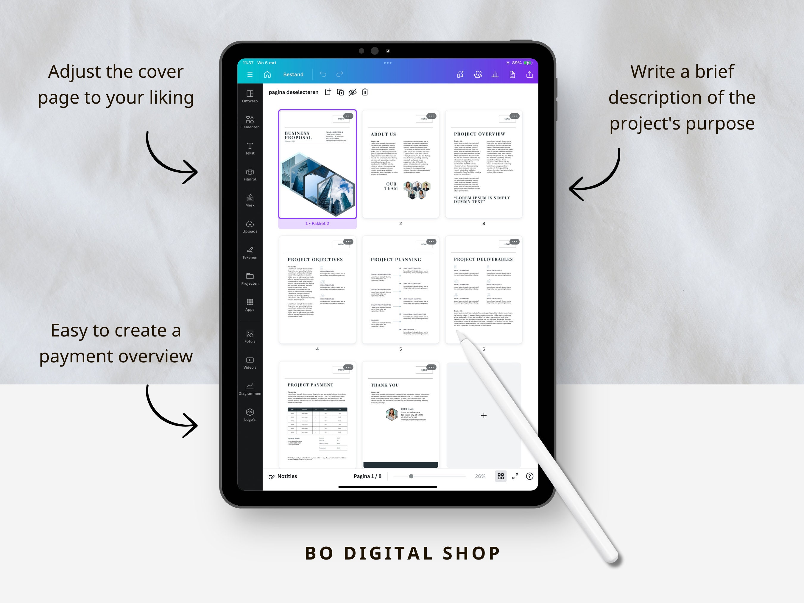 Project Proposal Template, Marketing Proposal Digital Template ...