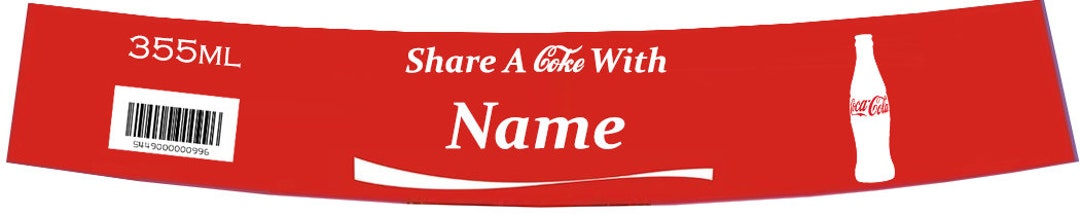 4 X Personalised Coca Cola Bottle Labels to Fit Party Favour Christmas ...