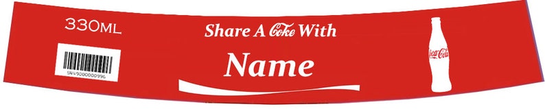 4 X Personalised Coca Cola Bottle Label to Fit330ml Party Favour ...