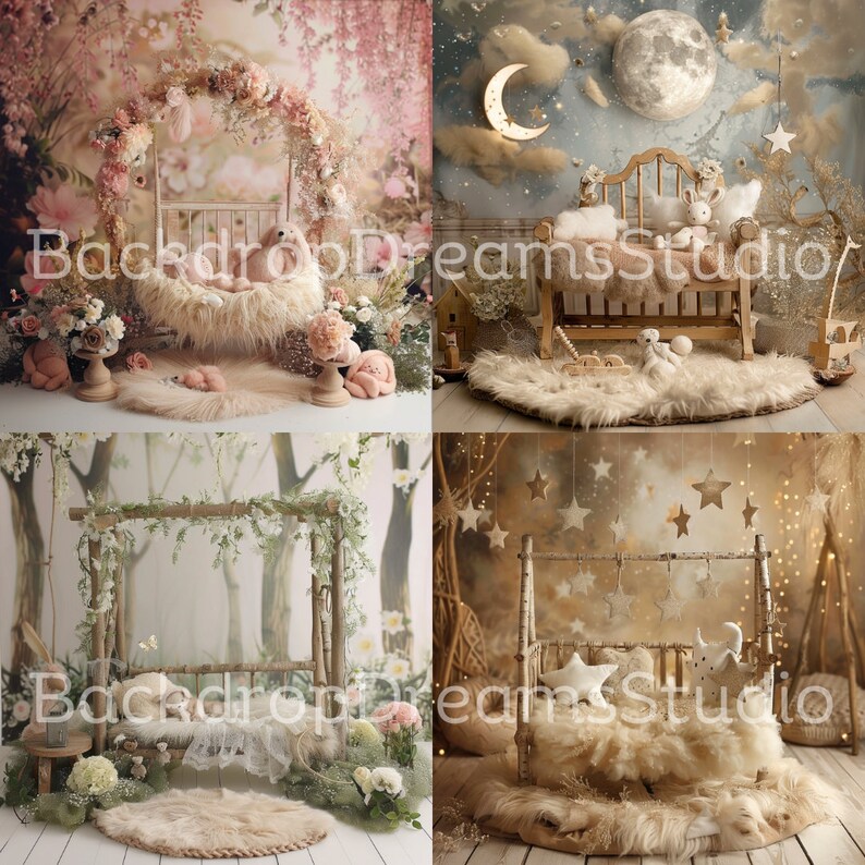 Newborn Digital Backdrops, Newborn Digital Background, Newborn Floral ...