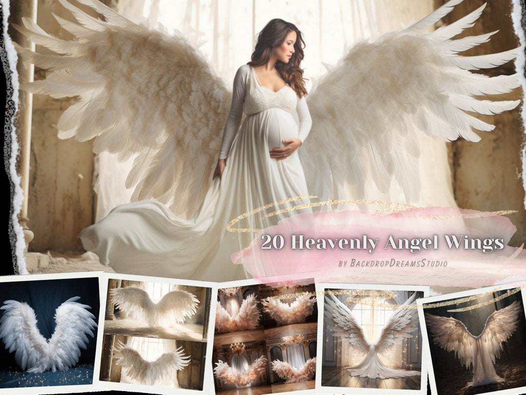 20 Heavenly Angel Wings Digital Backdrop Maternity Background - Etsy
