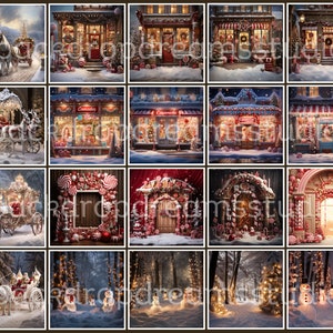 100 Christmas Digital Backdrops Digital Background - Etsy