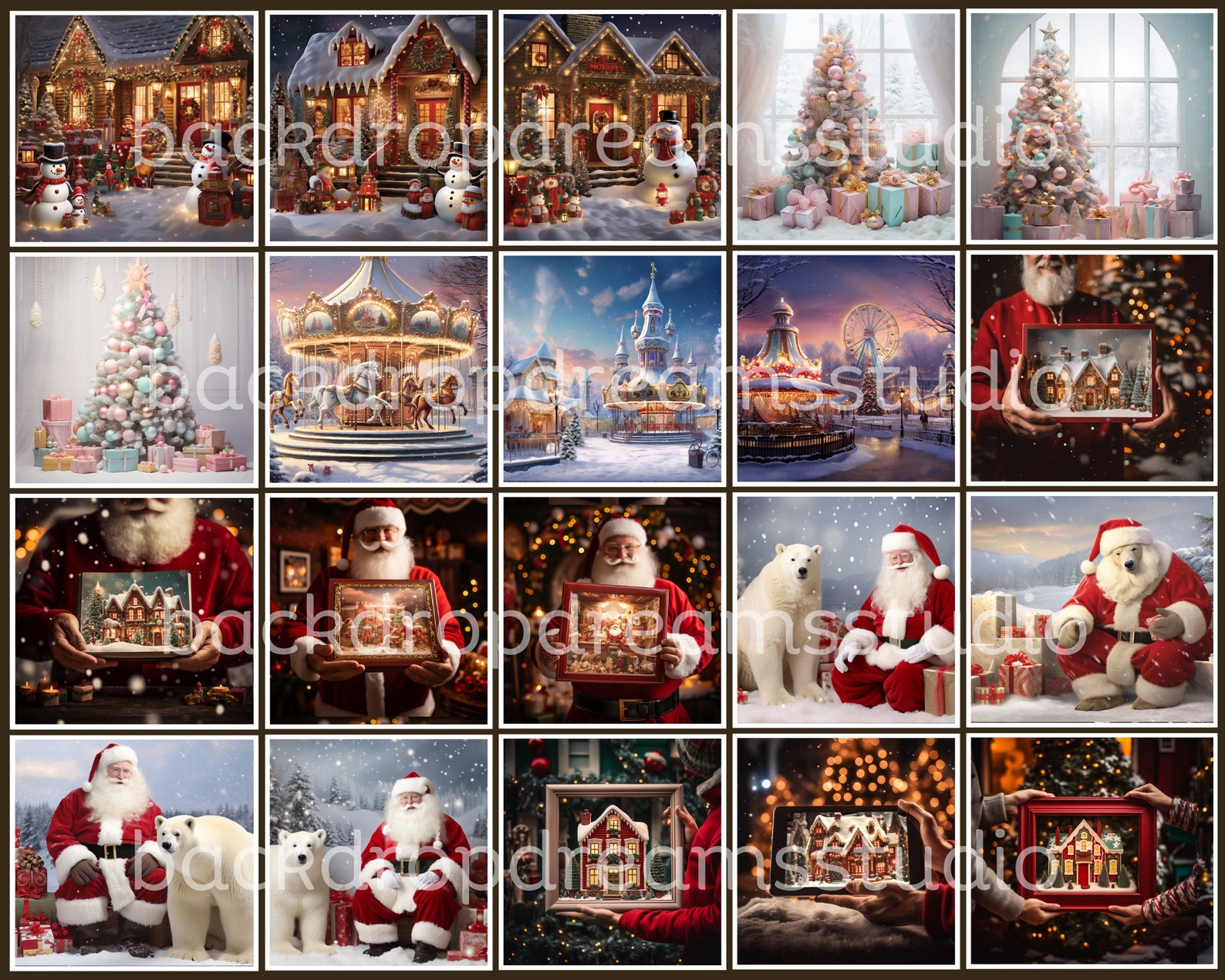 100 Christmas Digital Backdrops Digital Background - Etsy