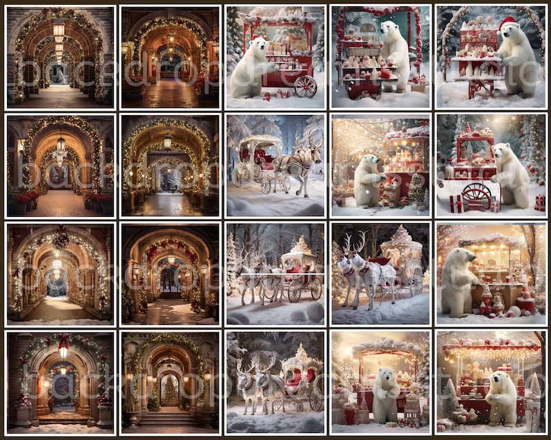 100 Christmas Digital Backdrops Digital Background - Etsy