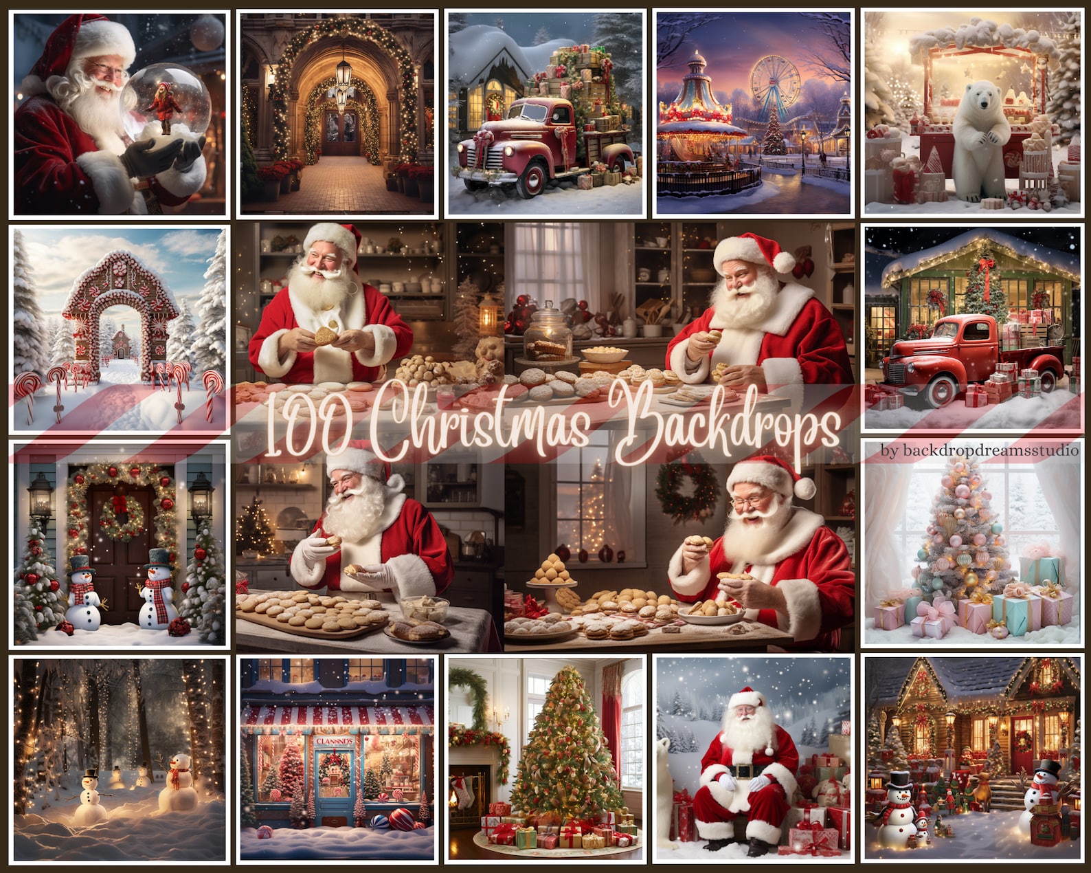 100 Christmas Digital Backdrops Digital Background - Etsy