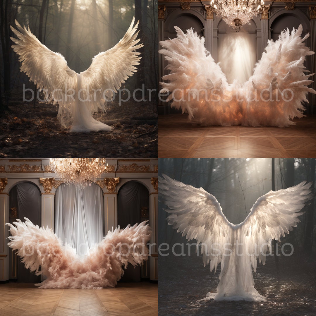 20 Heavenly Angel Wings Digital Backdrop Maternity Background - Etsy
