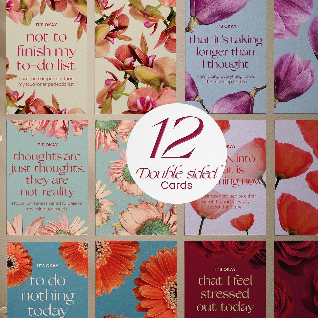 A7 Self Care Affirmation Cards With Quotes, Self Love Pocket Hugs, Self ...