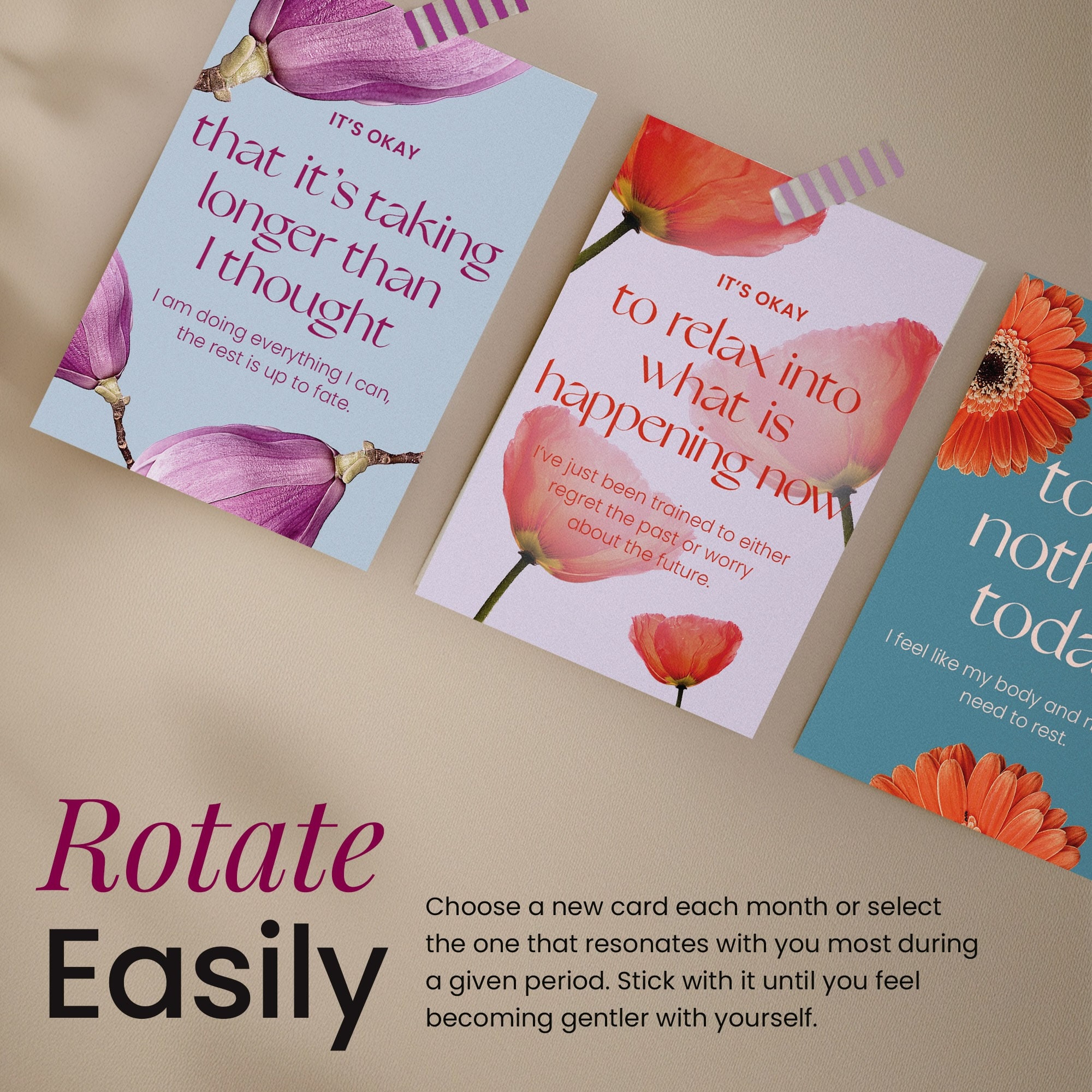 A7 Self Care Affirmation Cards With Quotes, Self Love Pocket Hugs, Self ...