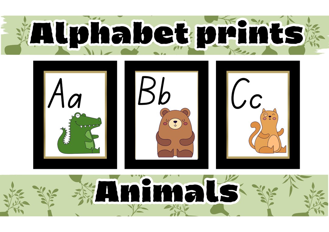 Animal Alphabet Posters Minimalist - Etsy