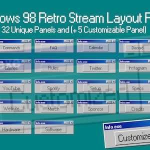 Windows 98 Twitch Panels: Retro Gaming Stream Overlay (digital Download ...
