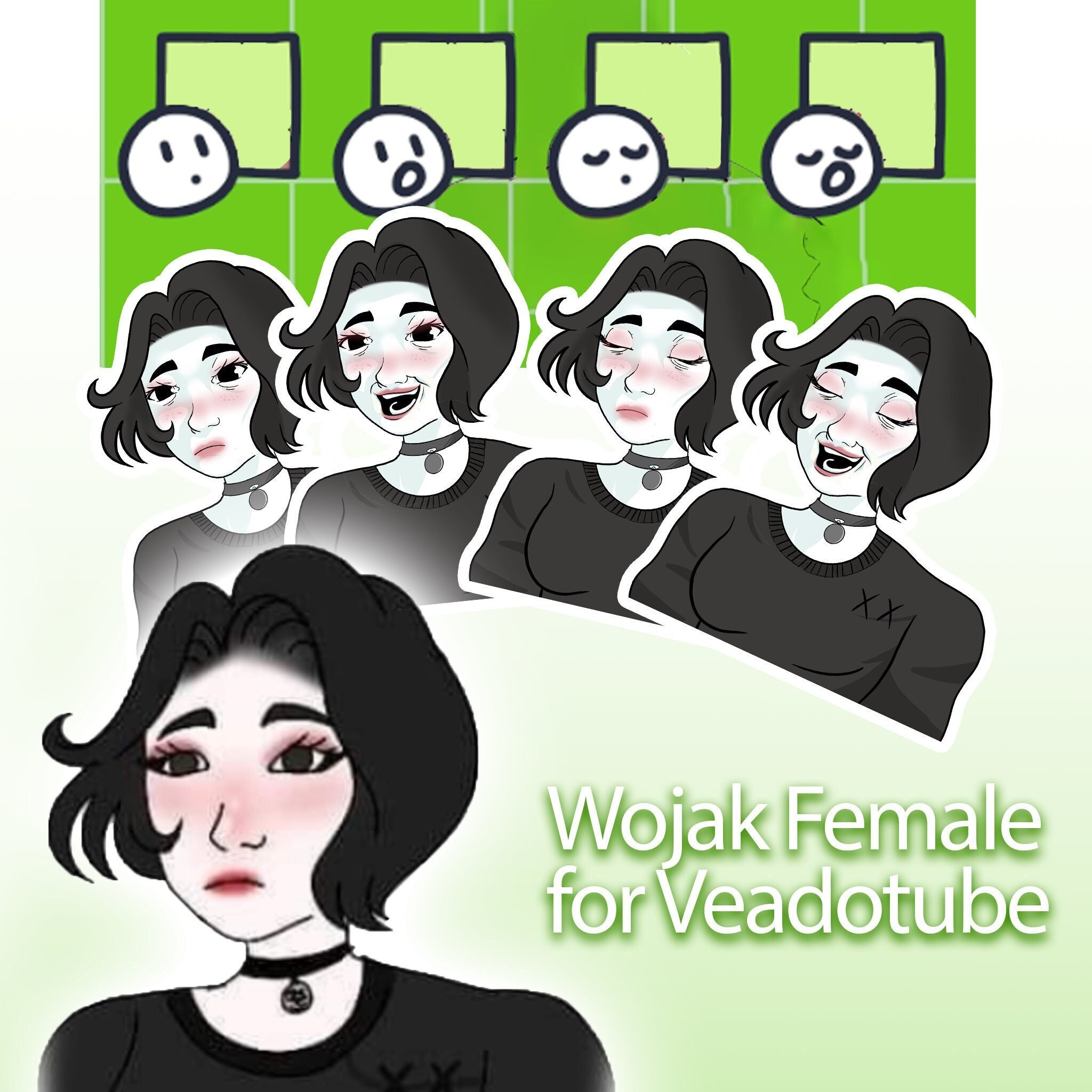 Wojak Girl Female Pngtuber, Doomer Vtuber - Hand, Keyboard, Mouse ...