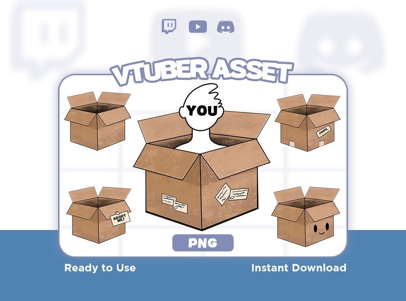 Cardboard Box, Pngtuber Asset, PNG Tuber, Instant Download, Multiple ...