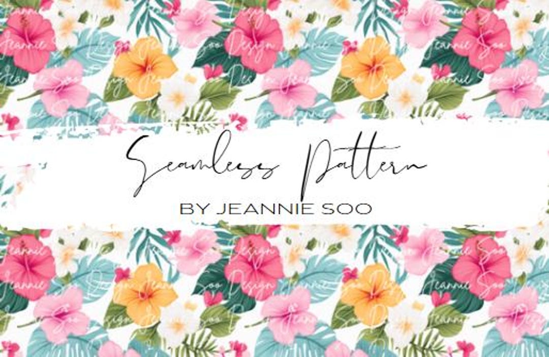 Hawaiian Floral Pattern for Crafting and Design Projects, Digital File ...
